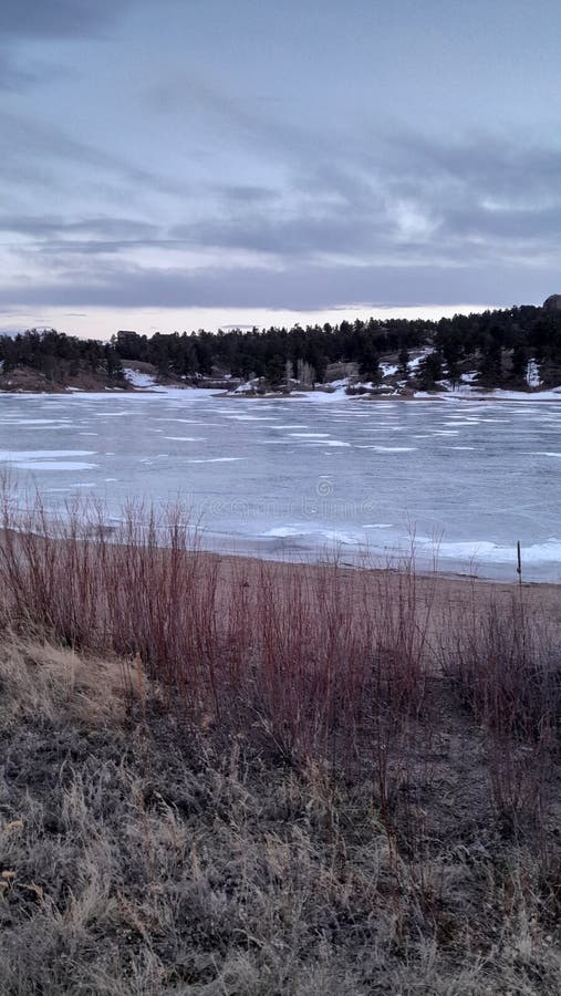 Crystal Lake Sunsetting with Pearl Colors Stock Photo - Image of ...