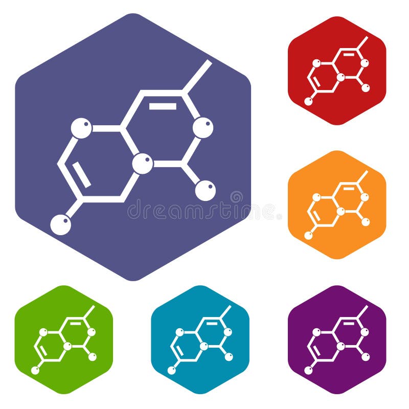 Crystal Lattice Icons Set Hexagon Stock Vector - Illustration of ...