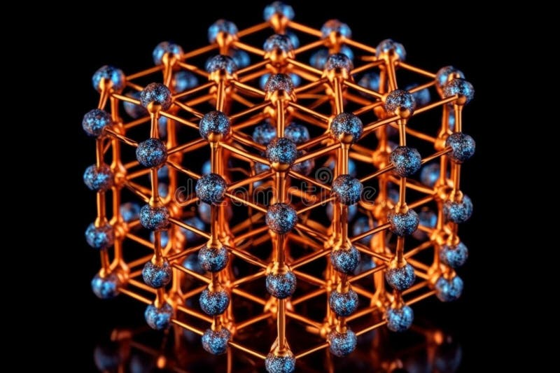 Crystal Lattice of a Solid Object. Generative AI Stock Illustration ...