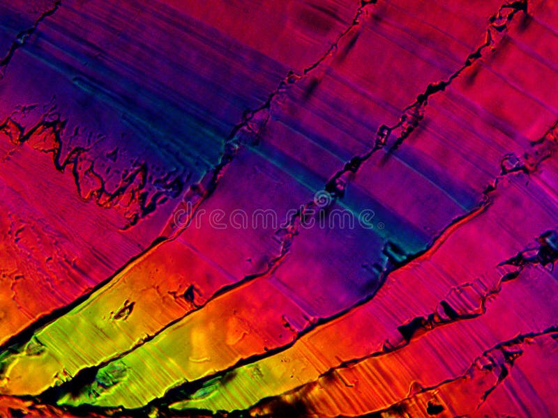 Crystal Layer on Microscope Object Glass, Seen in Polarized Light. this ...