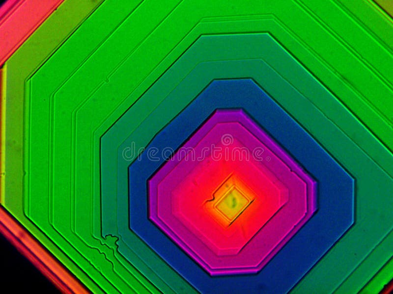 Crystal Layer Seen in Polarized Light in a Microscope Stock ...