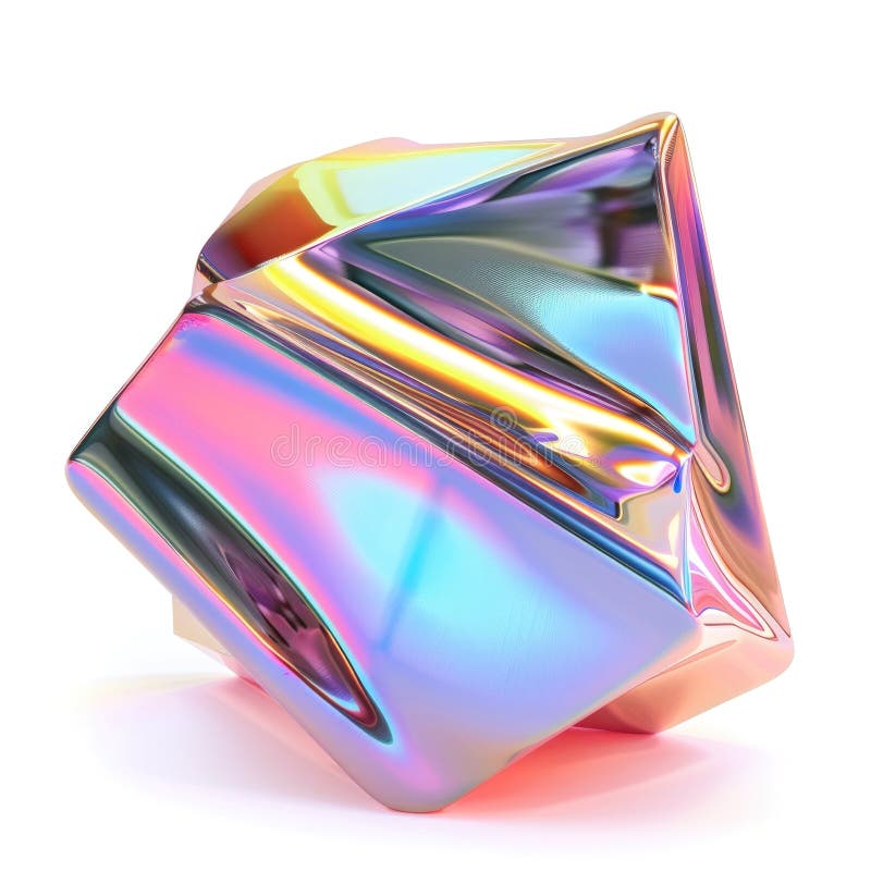 Crystal-like Cube with an Iridescent Coating Stock Photo - Image of ...