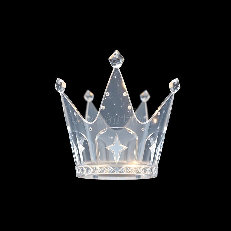A Crystal Like Floating Crown Glowing Softly Against a Dark Background ...