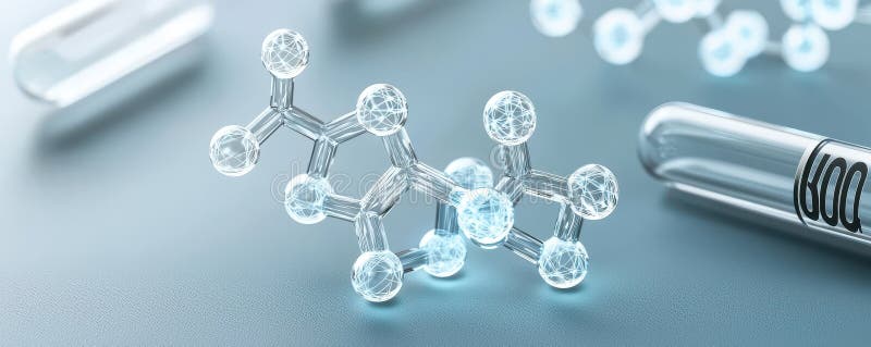 Crystal Like Molecular Structures with Test Tubes in Background ...
