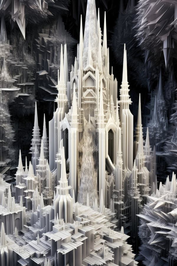 Crystal-like Structures Forming Intricate Pattern Stock Illustration ...