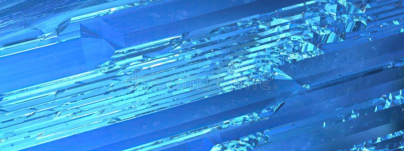 Crystal Linear Refraction Blue Elegant Modern 3D Rendering Image ...