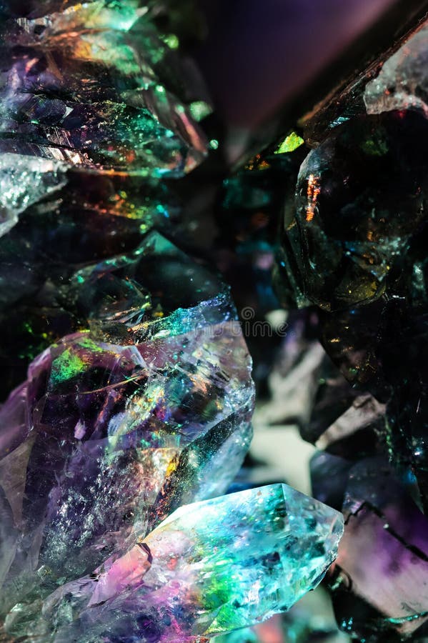 Sparkly Beautiful Crystal Magic Quartz Gem Stone. Iridescent Natural ...