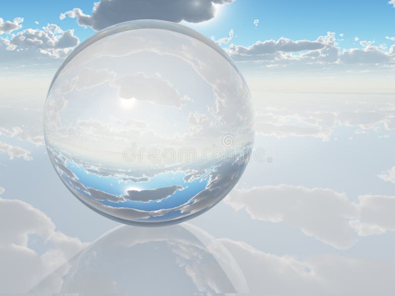 Crystal Marble on White with Sky Stock Illustration - Illustration of ...