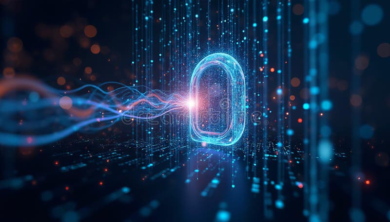 Crystal Matrix Barrier with Blue Holographic Interface Protecting Data ...