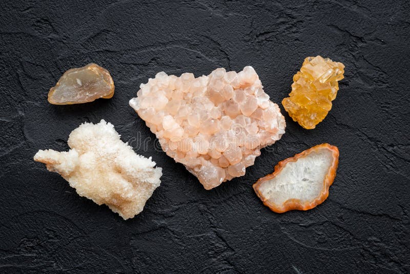 Crystal Mineral Stones Texture - Set of Shiny Gemstone Stock Image ...
