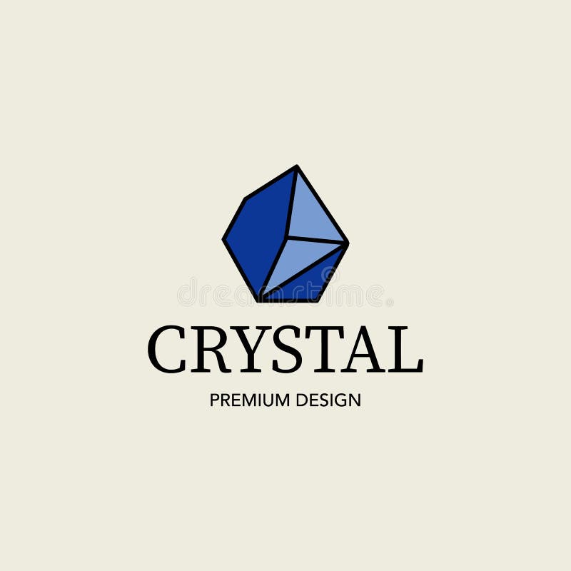 Crystal Minimalist Icon Design Logo Vector Illustration Vintage Stock ...