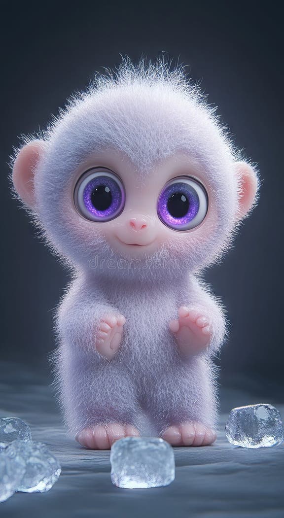 The Crystal Monkey Toy is Enveloped by a Ring of Glowing Ice Cubes ...