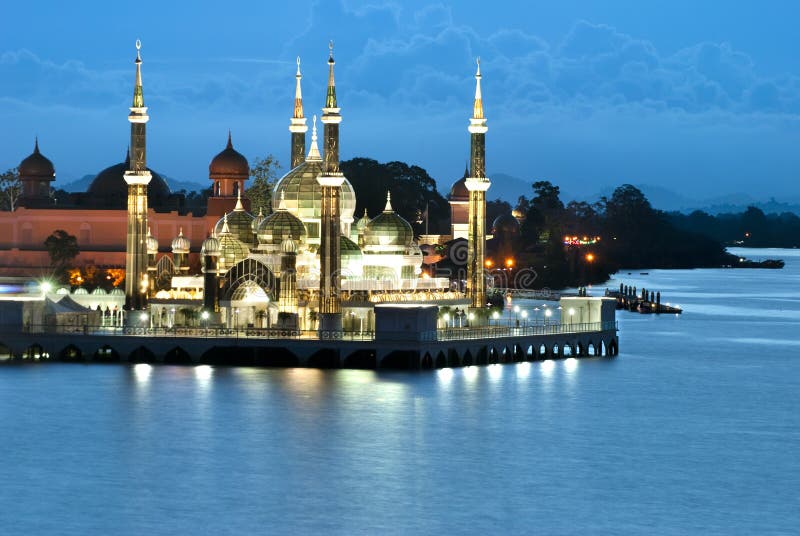 CRYSTAL MOSQUE, Kuala Terengganu Stock Image - Image of twilight, state ...