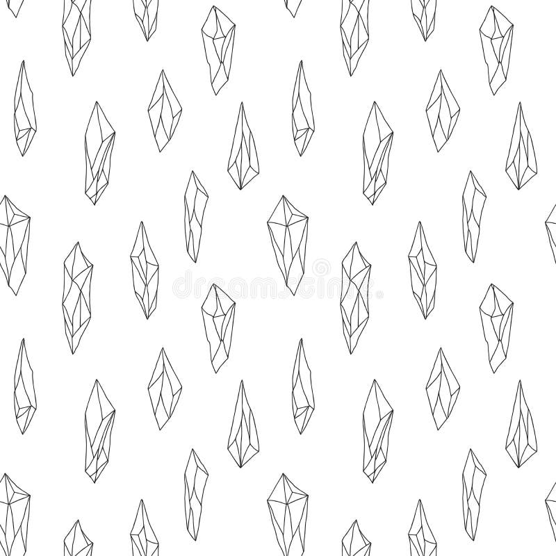 Crystal or Natural Mineral Seamless Pattern. Vector Illustration Stock ...