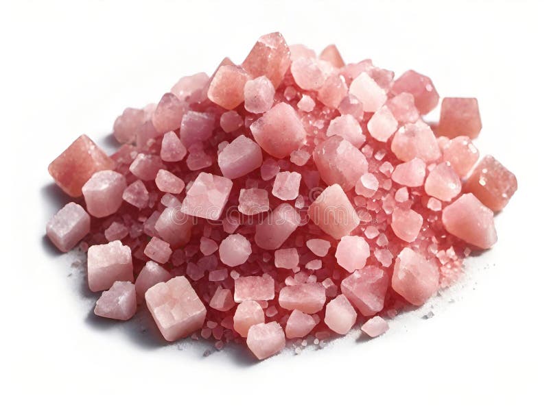 Crystal of Natural Pink Himalayan Salt on White Background Stock ...