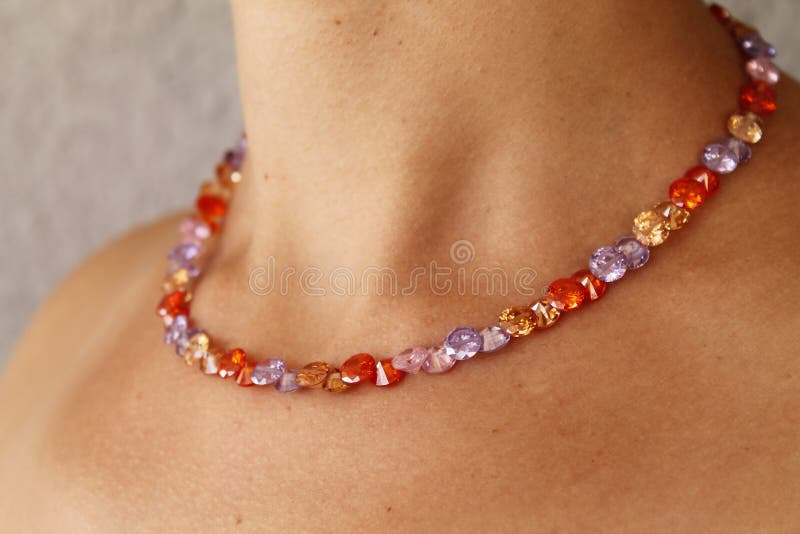 Crystal necklace stock image. Image of shine, crystal - 48584093