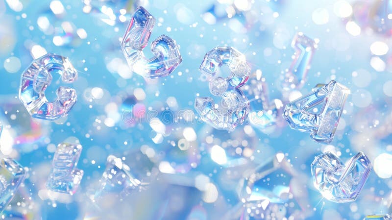 Crystal Numerology Numbers Floating in Ethereal Space Stock Image ...