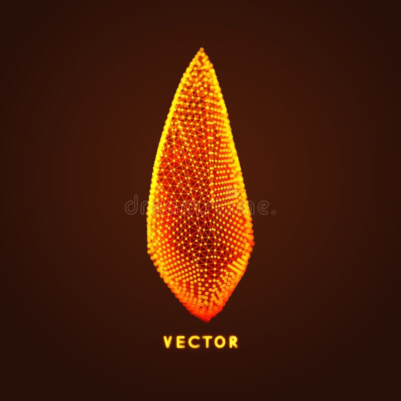 Crystal. Object with Dots. Molecular Grid. 3d Technology Style with ...