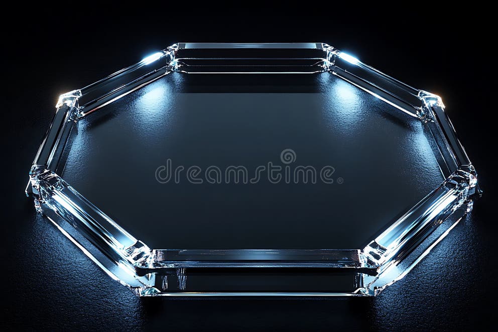 Crystal Octagon Glossy Edges and Dark Texture Surface Abstract Design ...