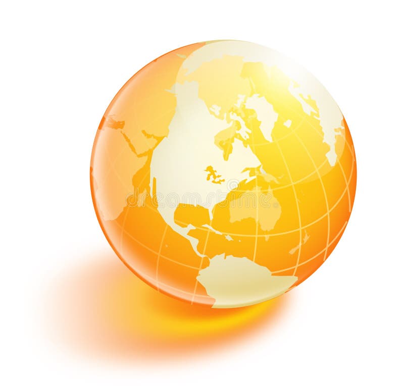 Crystal orange earth stock illustration. Illustration of latitude - 7907300