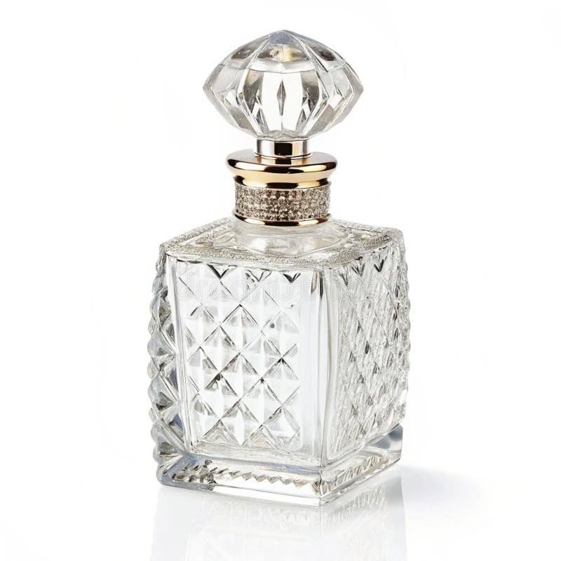 Crystal Perfume Bottle Isolated on White Stock Illustration ...