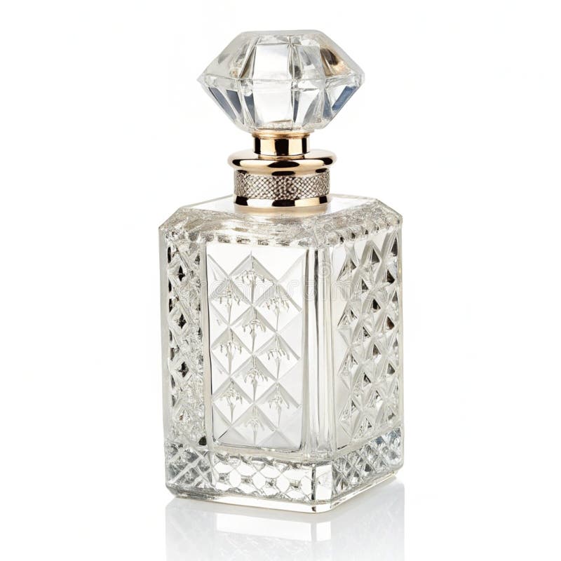 Crystal Perfume Bottle Isolated on White Stock Illustration ...