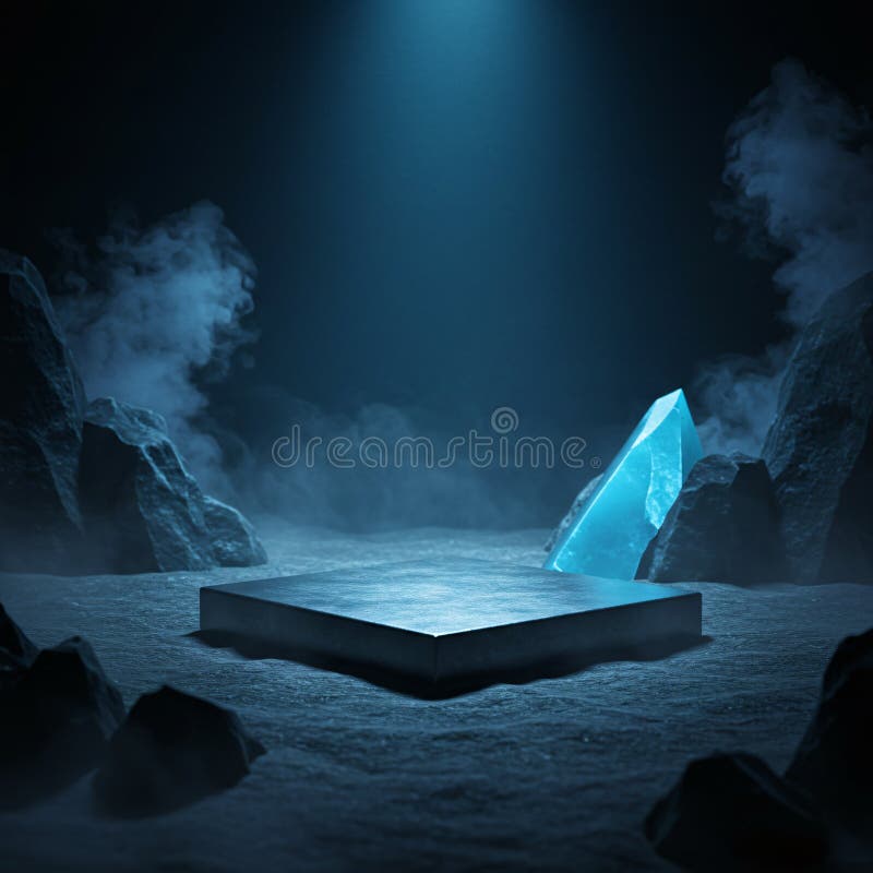 Crystal Platform in a Misty Cave Setting - Generated Using Ai Stock ...