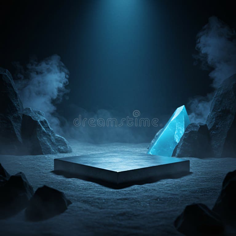 Crystal Platform in a Misty Cave Setting - Generated Using Ai Stock ...