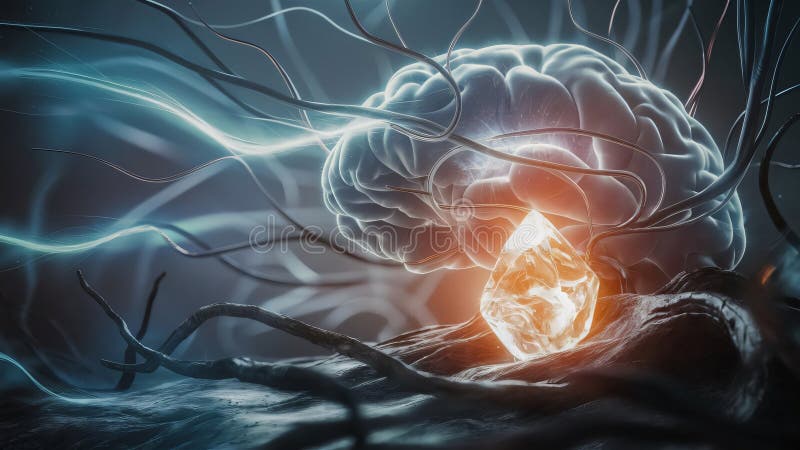 Crystal Power, Abstract Brain and Energy Concept High Quality Image ...