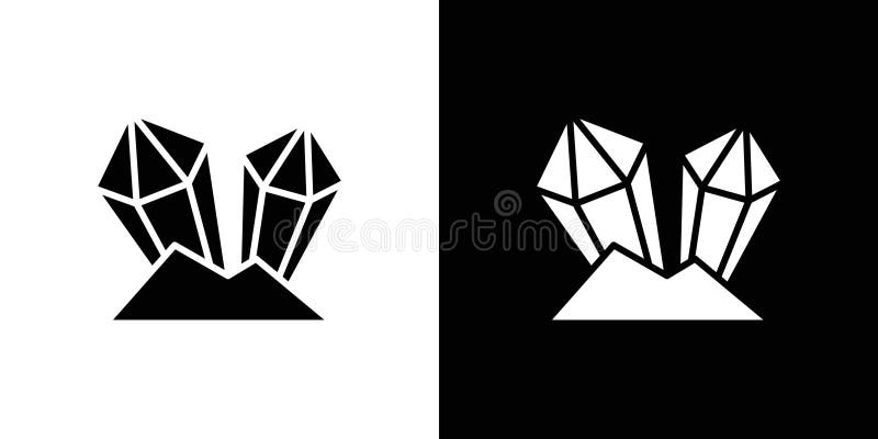 Crystal Prism Icon Logo Set Vector Stock Vector - Illustration of stone ...