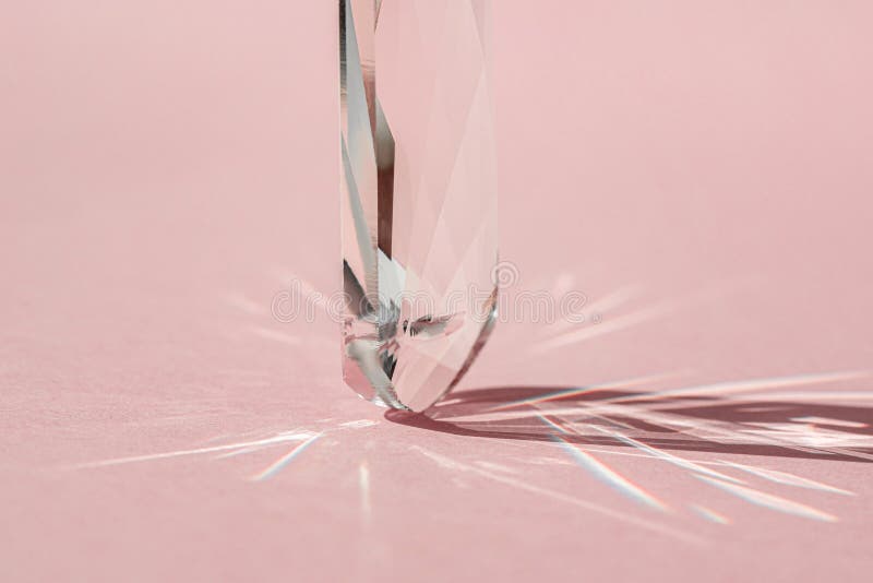 Crystal Prism with Light Diffraction of Spectrum Colours and Reflection ...