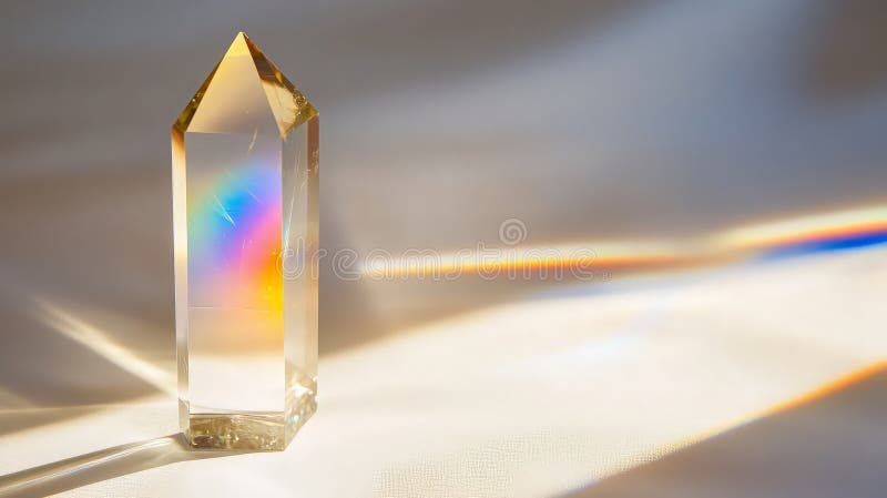 Crystal Prism Reflecting Light Stock Image - Image of clear, surface ...