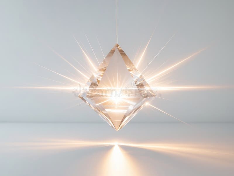 Crystal Prism Reflecting Light Rays for Energy. Stock Photo - Image of ...
