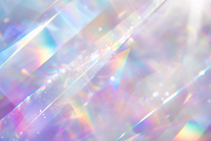 Crystal and Prism Reflection with Iridescent Rainbow Light. Abstract ...