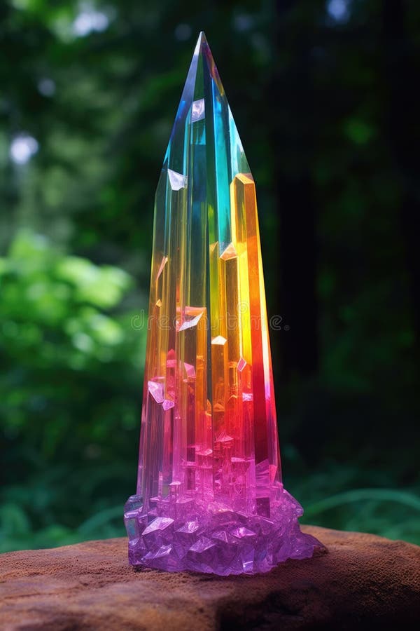 Crystal Prism Splitting Light into Rainbow Stock Illustration ...