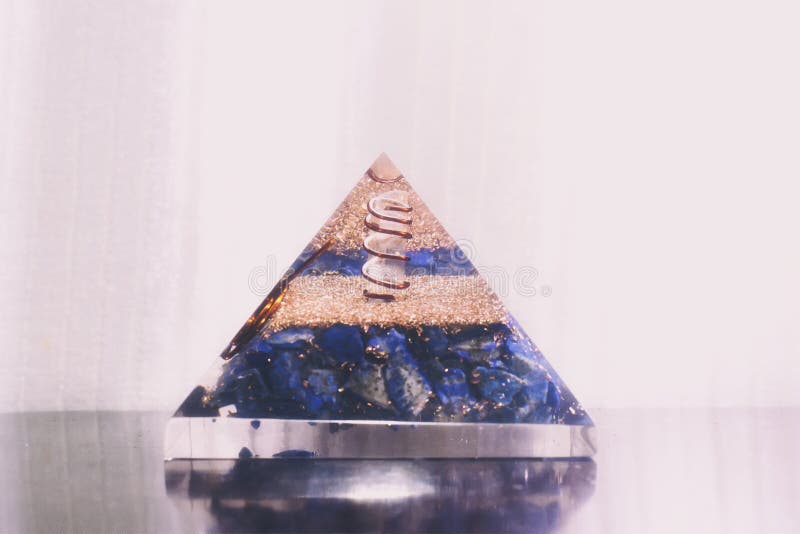A Crystal Pyramid with Crystal Inside Stock Photo - Image of prism ...