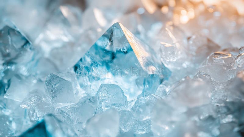 Crystal Pyramid Embedded in Ice Crystals Stock Illustration ...