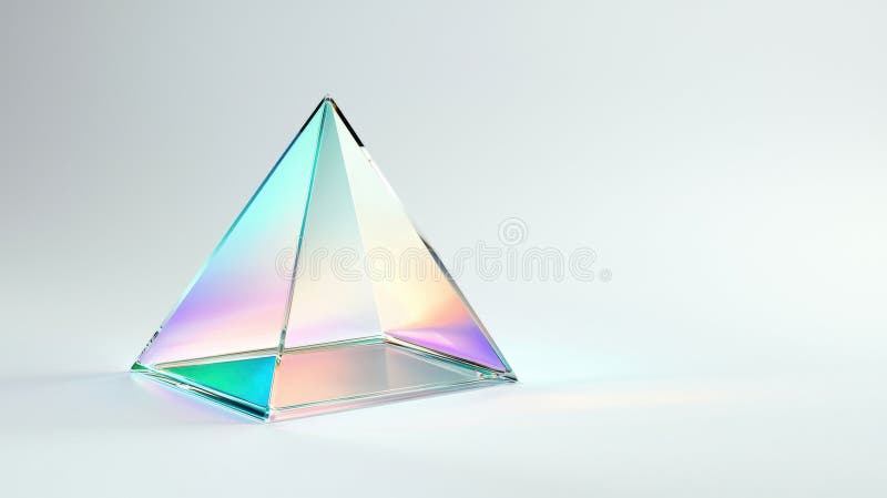A Crystal Pyramid with a Gradient of Colors. Stock Photo - Image of ...