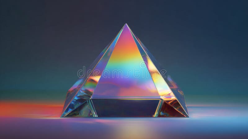Crystal Pyramid Refraction Rainbow Light Stock Image - Image of studio ...