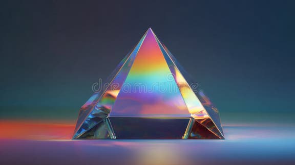 Crystal Pyramid Refraction Rainbow Light Stock Image - Image of studio ...