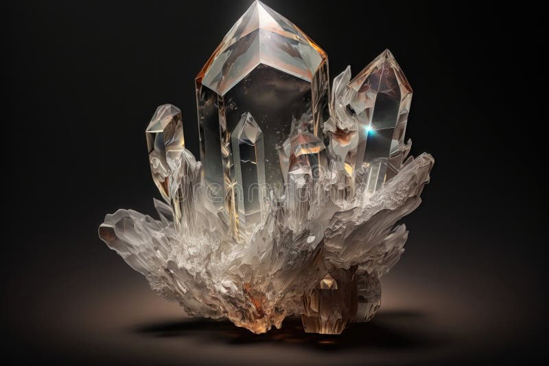 Crystal Quartz Mineral Stone. AI Generation Stock Illustration ...