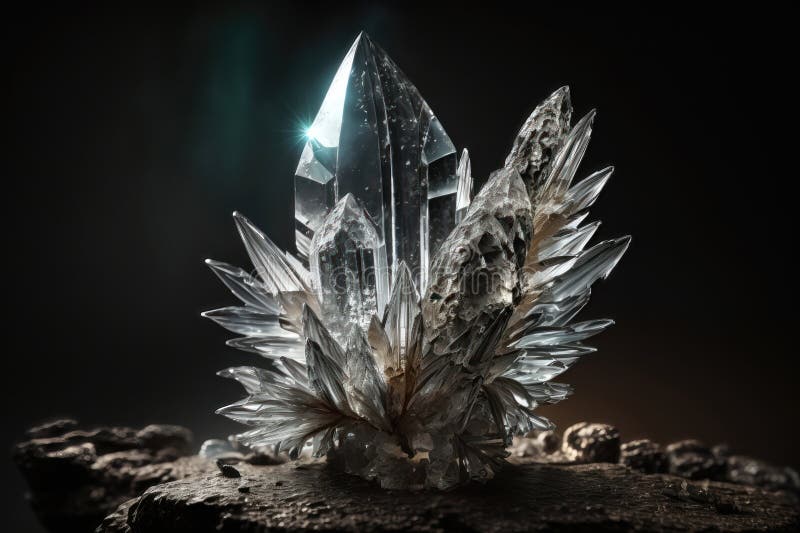 Crystal Quartz Mineral Stone. AI Generation Stock Illustration ...