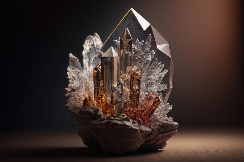 Crystal Quartz Mineral Stone. AI Generation Stock Illustration ...