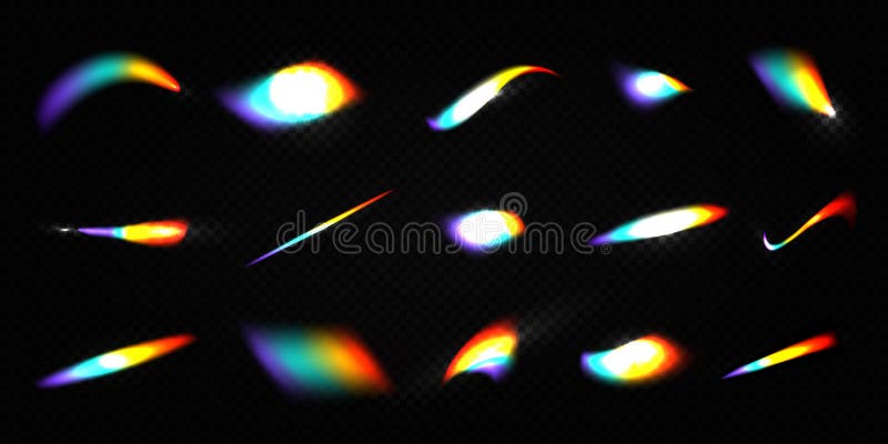Crystal Rainbow Light Leak Flare Reflection Effect Vector Illustration ...