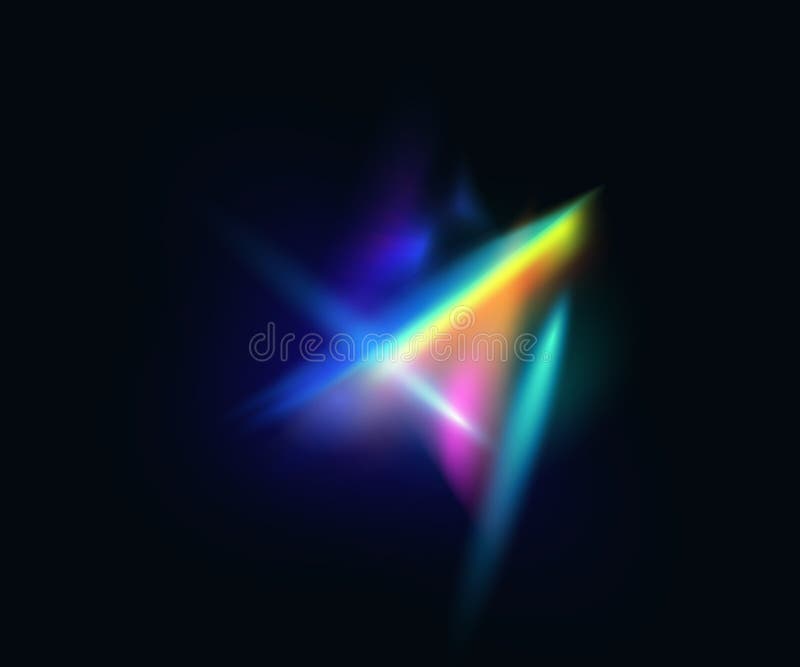 Crystal Rainbow Lights Effect, Bright Ray or Beam Stock Vector ...