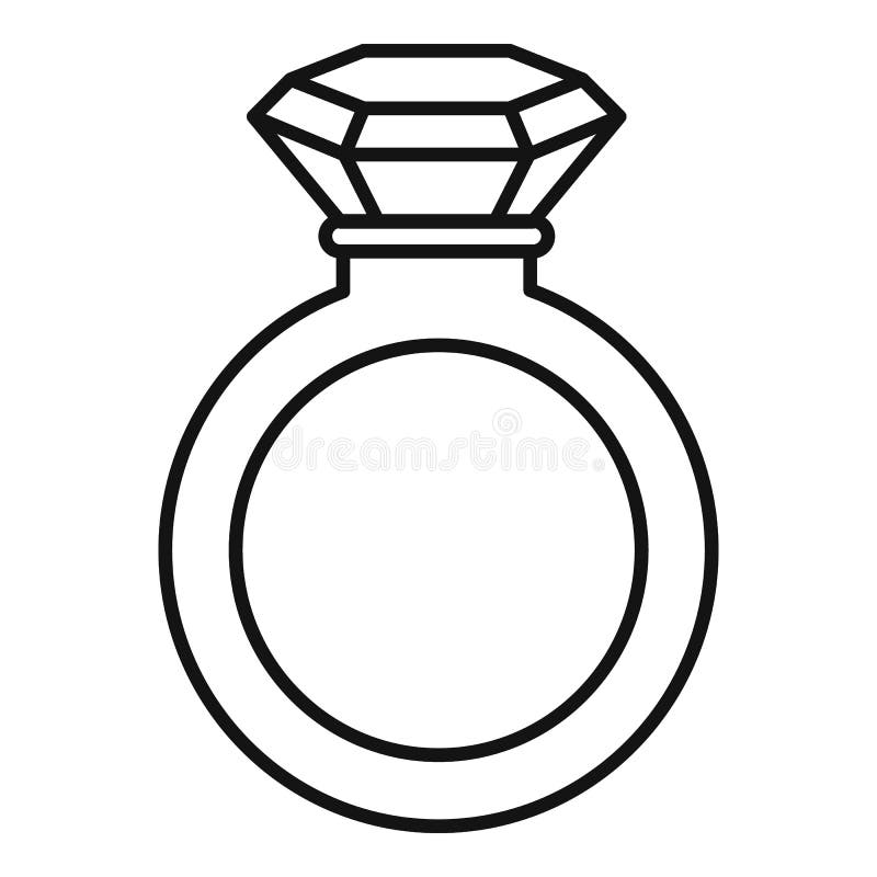 Crystal Ring Icon, Outline Style Stock Vector - Illustration of drawing ...