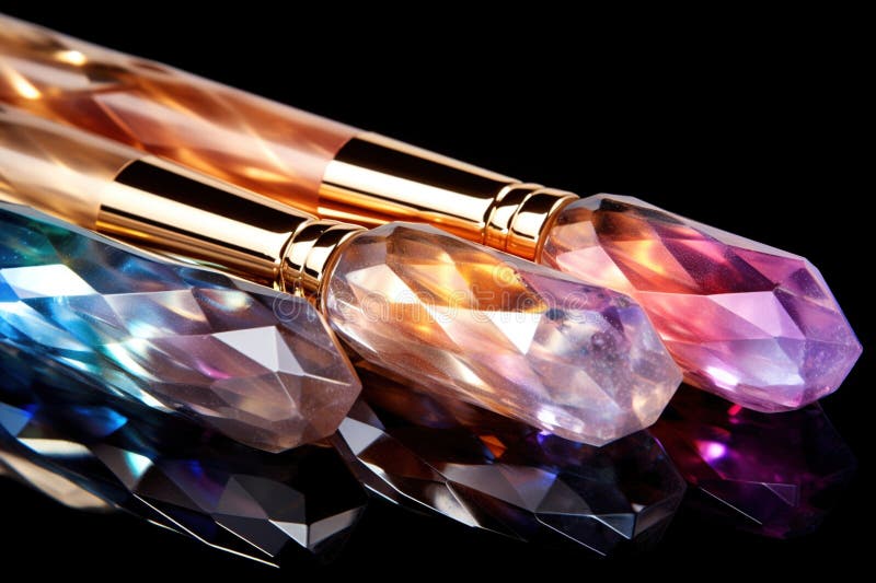 Crystal Rods on Reflective Surface. Generative Ai Stock Illustration ...
