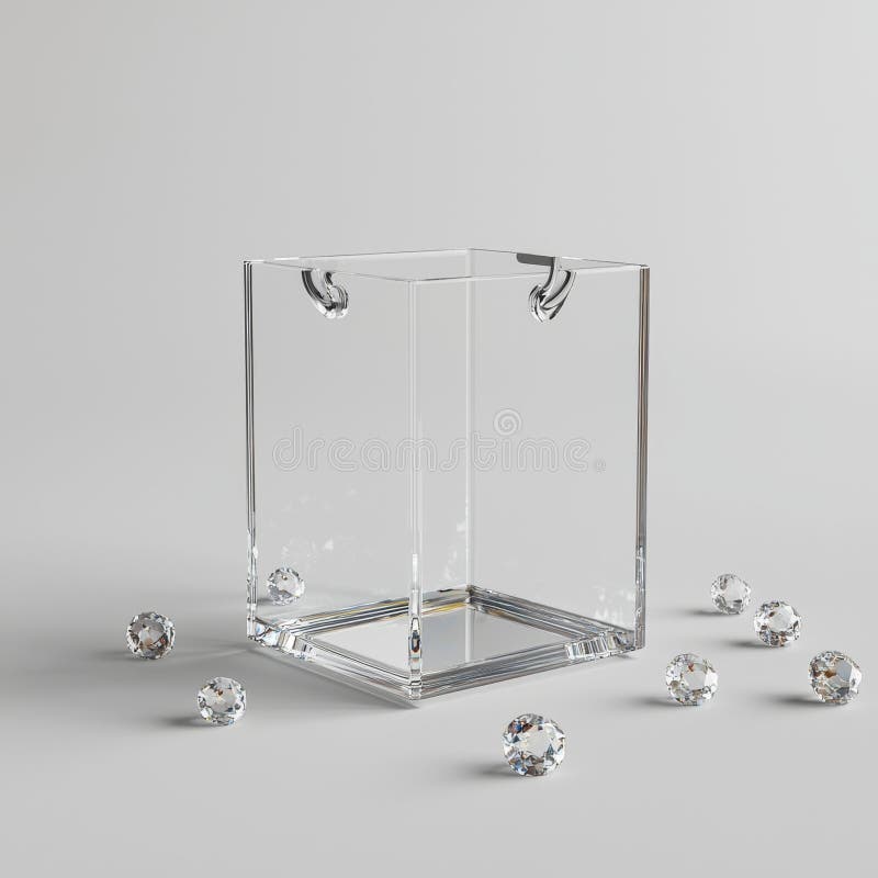 Crystal-scattered Acrylic Box with Black Handle Stock Photo - Image of ...