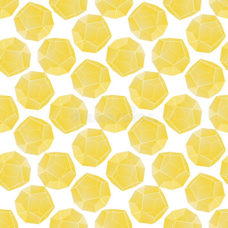 Crystal Seamless Pattern. Bright Yellow Rounded Gradient Transparent ...