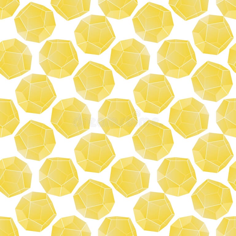 Crystal Seamless Pattern. Bright Yellow Rounded Gradient Transparent ...